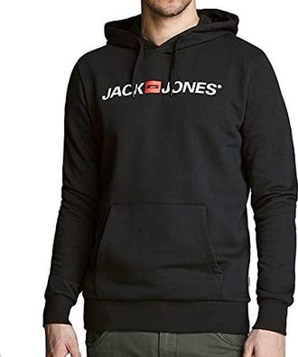 Jack & Jones Jack & Jones Homme Jjecorp Logo Hood Noos 12137054 Sweat shirt capuche, Noir, XL EU