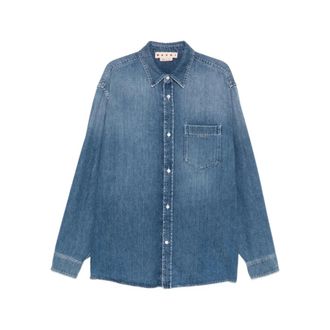 Marni Besticktes Denim-Hemd - - Shirts - Herren - Blau - S
