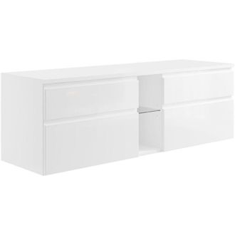 Vente-Unique Vente-unique - Meuble sous vasque suspendu - Blanc - 150 cm - magdalena ii