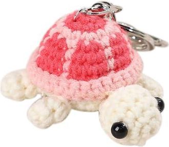 Generic Porte-clés amusant en forme de tortue au crochet, pendentif tortue de mer au crochet, rose, taille unique