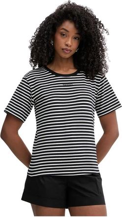 Twinset Femme, Tops, Noir, Taille: 36 FR T-shirt en coton ray&eacute;