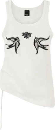 Pinko Pinko, Femme, Tops, Blanc, Taille: 42 FR T-shirt Crochetta