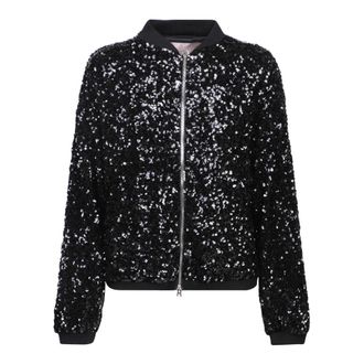 Herno Schwarze Pailletten-Bomberjacke - - Jackets - Damen - Schwarzk - 2XL