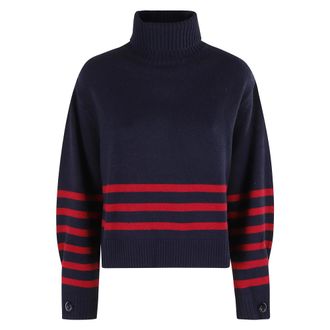 Semicouture Femme, Pulls, Bleu, Taille: 36 FR Pull Elisa Motif Midnight Blue Ruby