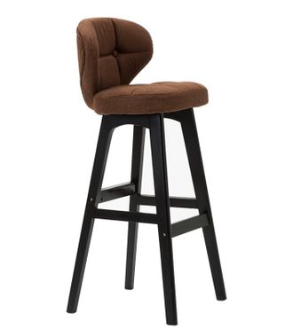 Generic Barhocker, St&uuml;hle Nordischer Barstuhl mit R&uuml;ckenlehne, schwarzen Holzbeinen, Stoffsitzkissen, hoher Hocker, K&uuml;chen- und Tresenstuhlst&uuml;hle