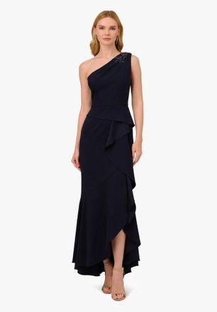 Adrianna Papell Abendkleid Beaded Knit Crepe Gown Tailliert, figurbetont, elegant