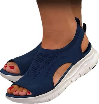 Onsoyours Sommer waschbare Slingback Orthop&auml;dische Slide Sport Sandalen Orthop&auml;dische Super Bequeme Sport Strick Sandalen Mesh Weiche Sohle Casual Damenschuhe A