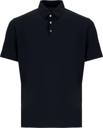 Zanone Homme, Tops, Bleu, Taille: XL Polo Slim-fit IceCotton