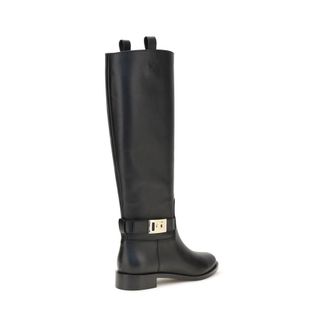 Ferragamo Womens Black Calf Leather Bos Taurus Boots