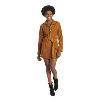 Dodo Bar Or Wildleder Minikleid mit Schn&uuml;rung - - Dresses - Damen - Braun - L