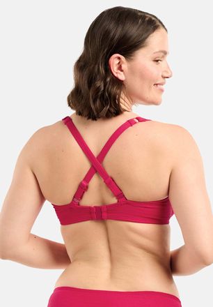 Sans Complexe Damen Glamourous Textured Badeanzug Top mit Bügel, Kirschrot, 70D