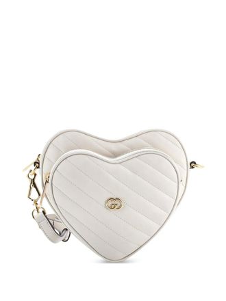 Gucci Interlocking G Heart Diagonal Quilted Leather Mini shoulder bag - Nude