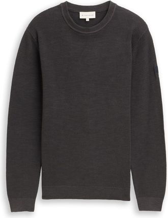 Tom Tailor Herren 1048812 Strickpullover mit Rundhalsausschnitt, 10899-Tarmac Grey, 3XL