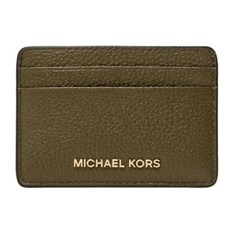 Michael Kors Porte-cartes en cuir grain&eacute; - Femme - Accessoires - Vert - Taille: ONE Size