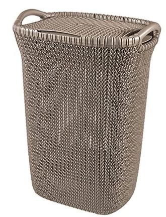Curver 03676-X59-00 Strickoptik 57 L W&auml;schebox, Plastik, Harvest braun, 45,2 x 34,1 x 61,4 cm