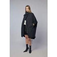 Rick Owens Woven Coat - Sail Biker Coat Black