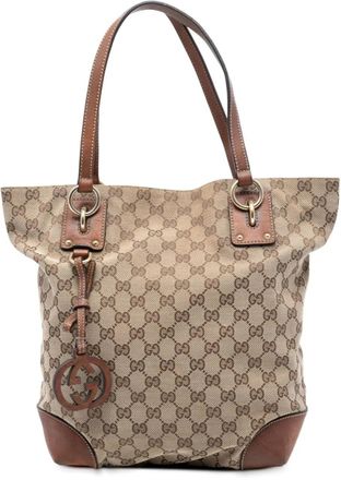 Gucci Shopper - Medium GG Canvas GG Charm Tote - Gr. unisize - in Braun - f&uuml;r Damen