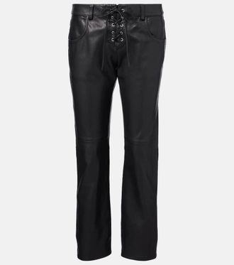 Isabel Marant Gerade Mid-Rise-Hose Vanel aus Leder