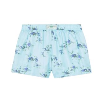 Ganni Femme, Shorts, Bleu, Taille: 38 FR Shorts en soie imprim&eacute;e