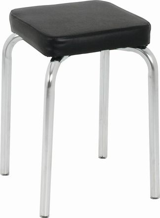 CARRYHOME Stapelhocker, Schwarz, Chrom, Metall, Textil, 36x49x36 cm, Esszimmer, Stühle, Hocker