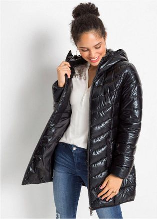 Bonprix Steppjacke femininer Stil, aus Polyester, mit Kapuze, lockere Passform