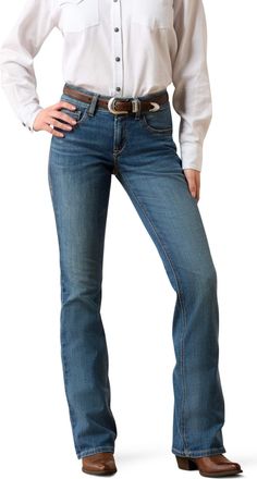 Ariat Womens Perfect Rise Maggie Boot Cut Jeans in Redonda, Size 30 x XL, by Ariat