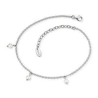 Engelsrufer Bracelet de cheville pour femme en argent sterling 925 rhodié, longueur réglable, sans nickel, convient aux personnes allergiques, Länge 22 + 5 cm, Ar