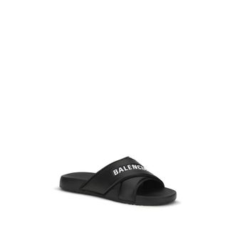 Balenciaga Mens Black Rubber Sandals