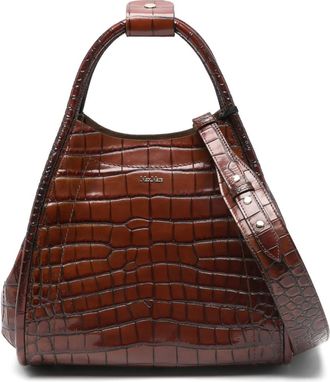 Max Mara embossed-croc tote bag - Braun
