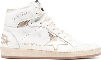Golden Goose Low-Top Sneaker - Dames Sky Star Sneaker Wit/Goud - Gr. 37 (EU) - in Weiß - für Damen
