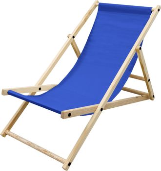 ECD Germany Liegestuhl klappbar, Blau, aus Holz, verstellbare Rückenlehne, 3 Liegepositionen, bis 120 kg, Sonnenliege Gartenliege Strandliege Strandstuhl Holzklap