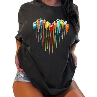 Generic 2026 Saint-Valentin imprim&eacute; mode ample manches courtes t-shirt homme et femme 1, gris, M