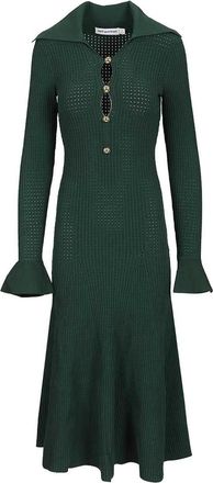 Self Portrait Robe Au Genou - Vert