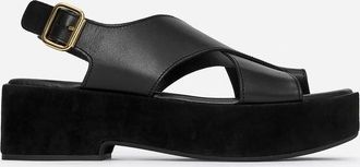 Arket Keilsandale Aus Leder -Schwarz