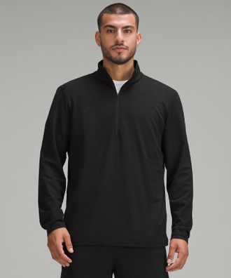 lululemon Soft Jersey Oberteil mit halblangem Rei&szlig;verschluss f&uuml;r M&auml;nner - Gr&ouml;&szlig;e XL in Black