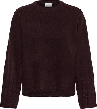 Kaffe Rundhals Strickware - - Knitwear - Damen - Braun - XS