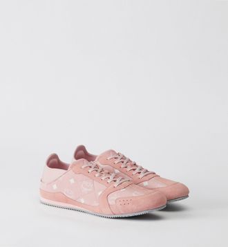 MCM Sneaker Federlite aus Nylon und Veloursleder SOFT PINK NYLON