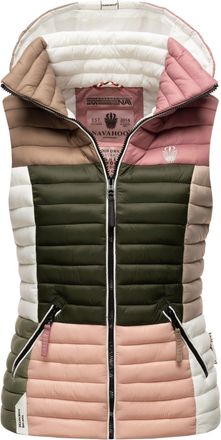 Navahoo Damen Weste Steppweste gesteppt Herbst Frühling Übergangsweste B880 [B880-Shad-Kulti-Natur-Gr.XS]