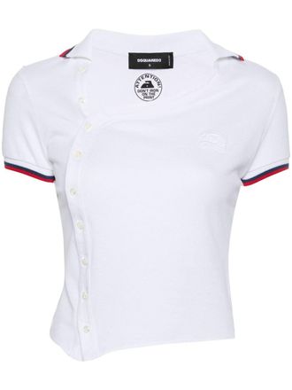 Dsquared2 polo à patch logo - Blanc