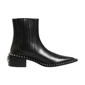 Dolce & Gabbana Schwarze Studded Leder Herren Kurzstiefel - - Shoes - Herren - Schwarzk - 39 EU