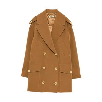 Elisabetta Franchi Zweireihiger Mantel - - Coats - Damen - Braun - S