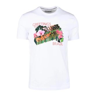Dirk Bikkembergs Homme, Tops, Blanc, Taille: M T-shirt Coton &Eacute;lasthanne
