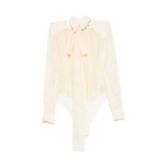 Elisabetta Franchi Damen, Blusen & Hemden, Beige, MGr&ouml;&szlig;e