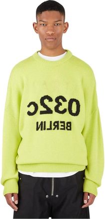 032c Homme, Pulls, Jaune, Taille: M Pull en laine mérinos à col rond