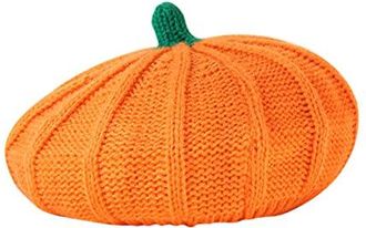 Generic Cocila Casquettes De Baseball Hommes Enfant Chapeau Halloween Citrouille Hiver Chaud Coton Course Sport Parent Tricot&eacute; (Orange, One Size) Bonnet Cagou