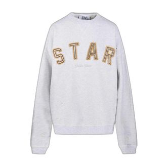 Golden Goose Logo Baumwoll-Sweatshirt - - Sweatshirts & Hoodies - Herren - Grau - L