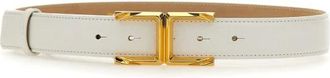 Elisabetta Franchi Femme, Accessoires, Blanc, Taille: 40 CM Leather Belt