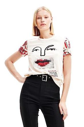 Desigual TS_Cara, 1001 RAW, XL, Blanc., XL