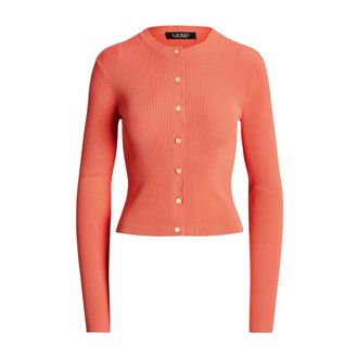 Ralph Lauren Femme, Pulls, Rouge, Taille: 40 FR Gilet tricoté à rayures