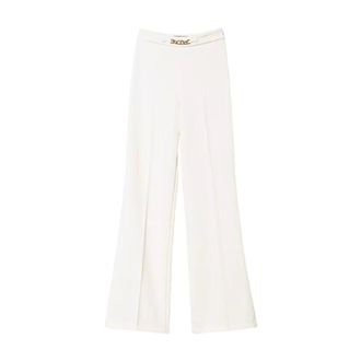 Twinset Pantalon Large Oval T - Femme - Pantalons - Blanc - Taille: 40 FR
